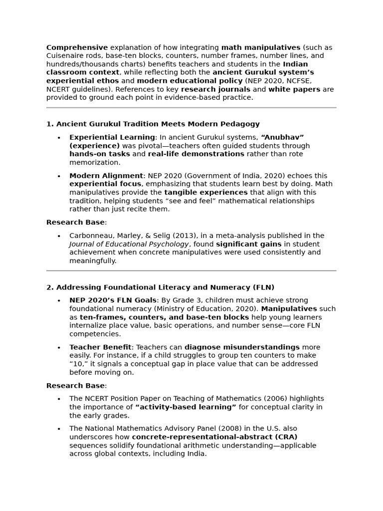Comprehensive Explanation of How Integrating Math Manipulatives | PDF ... Comprehensive Explanation of How Integrating Math Manipulatives | PDF ...