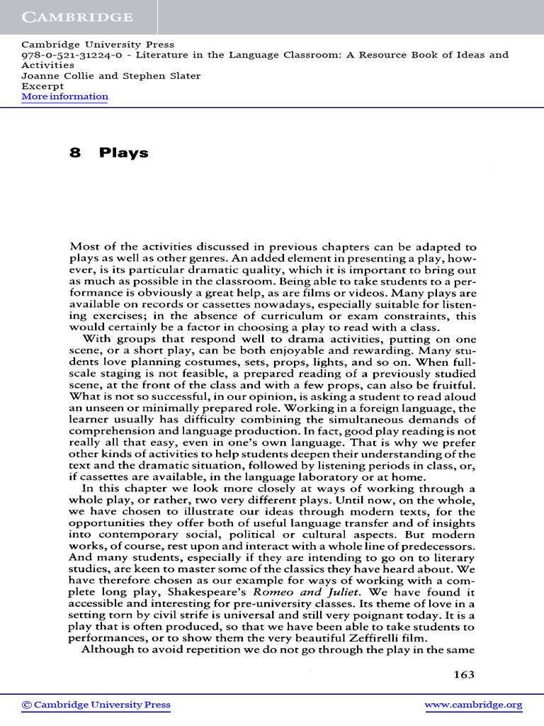 Literature Activities for Language Classrooms | PDF