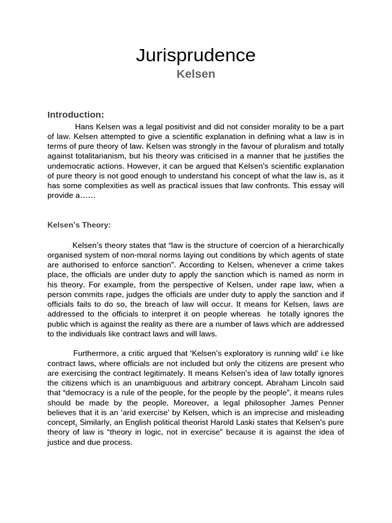 Hans Kelsen | PDF | Jurisprudence | Justice