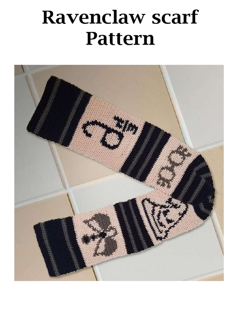 Ravenclaw scarf Pattern | PDF | Textiles | Textile Arts