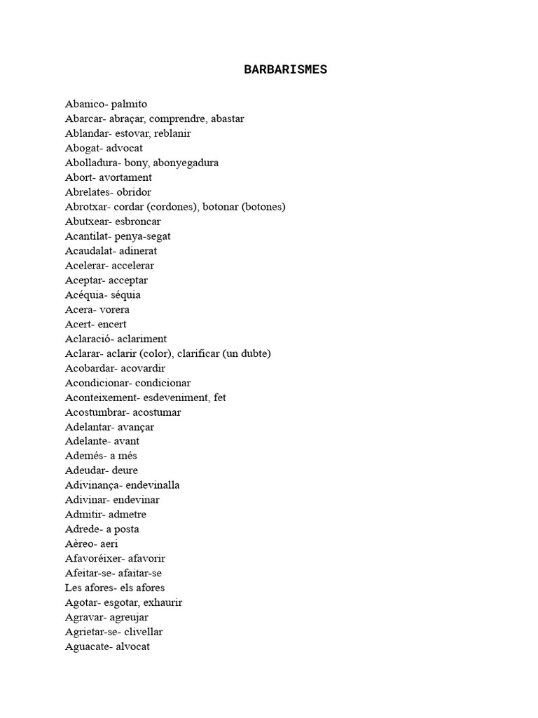 Barbarismes (4eso) | PDF
