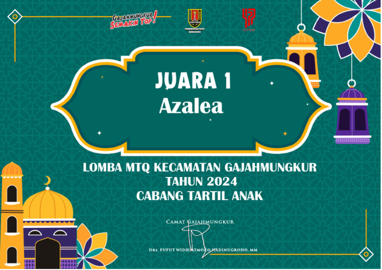 Sertifikat Lomba MTQ 01 | PDF