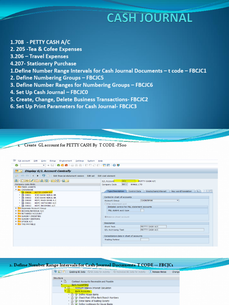 Cash Journal Configuration | PDF