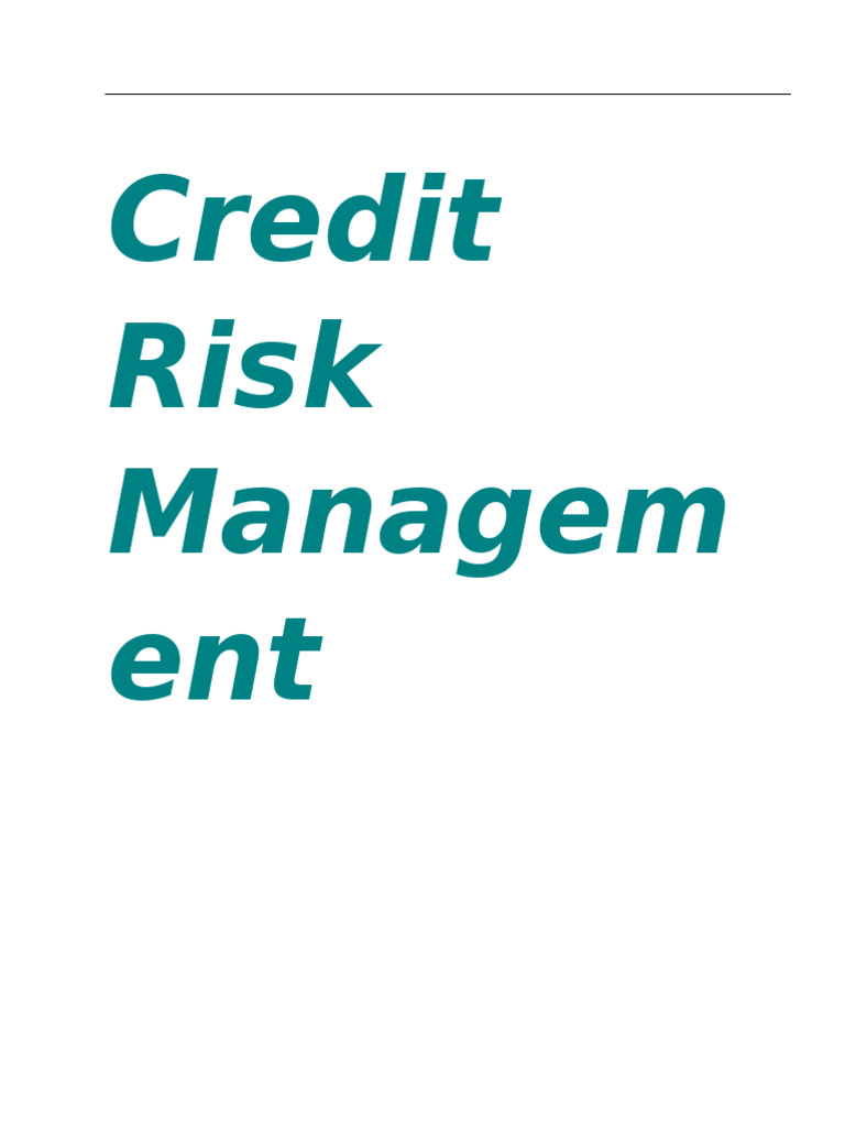 Credit Risk Management (1) | PDF | Credit Risk | Risk
