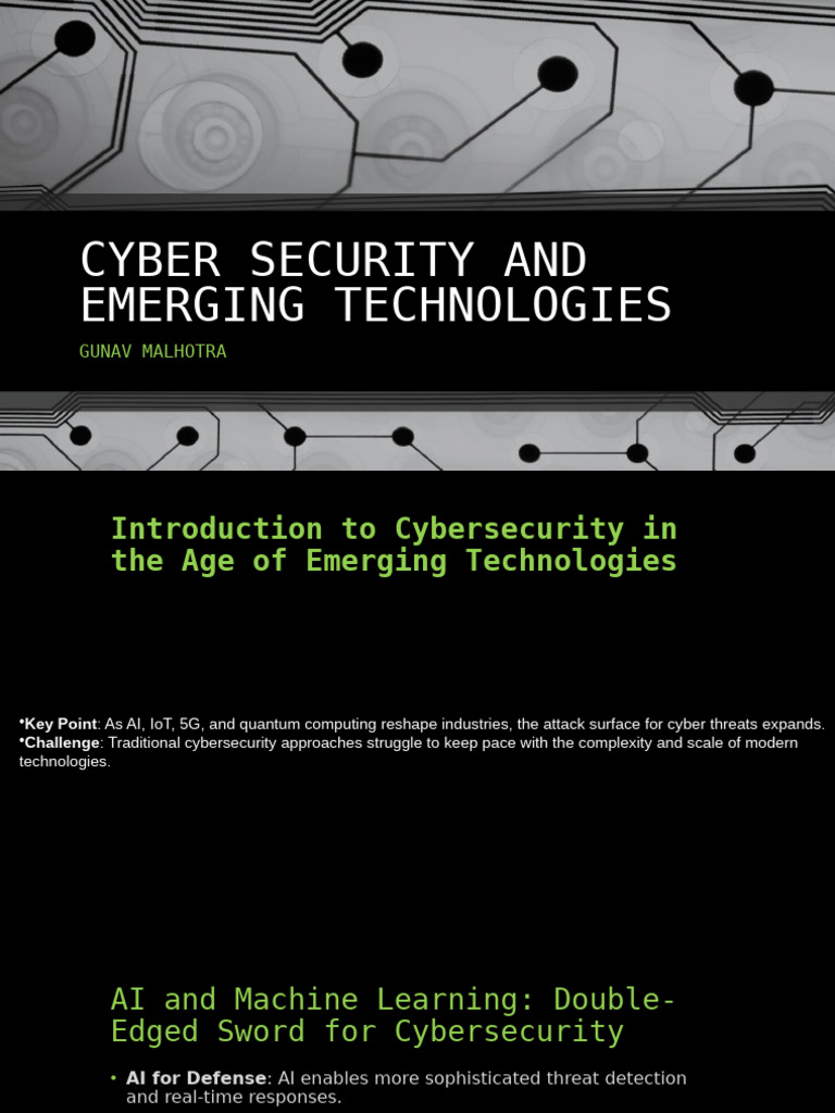 Cyber Security and Emerging Technologies | PDF
