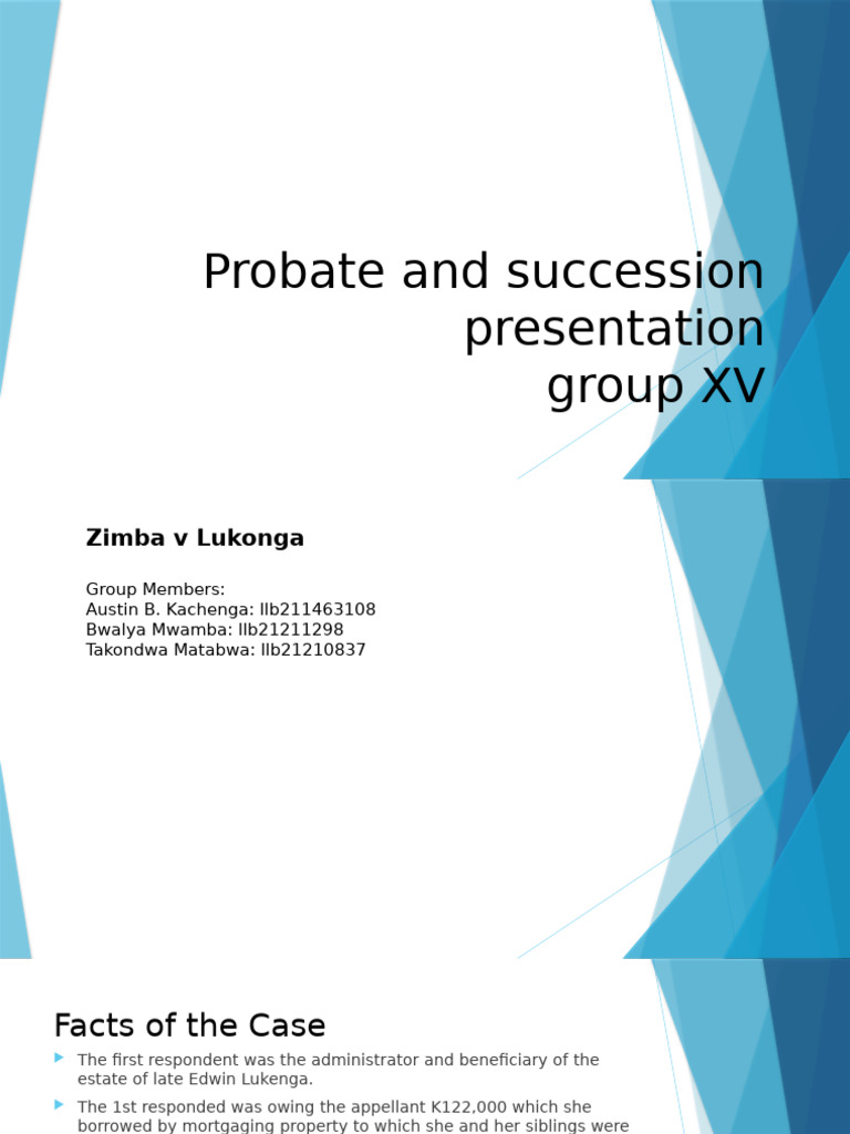 Probate and Succession Presentation | PDF | Mortgage Law | Mortgages
