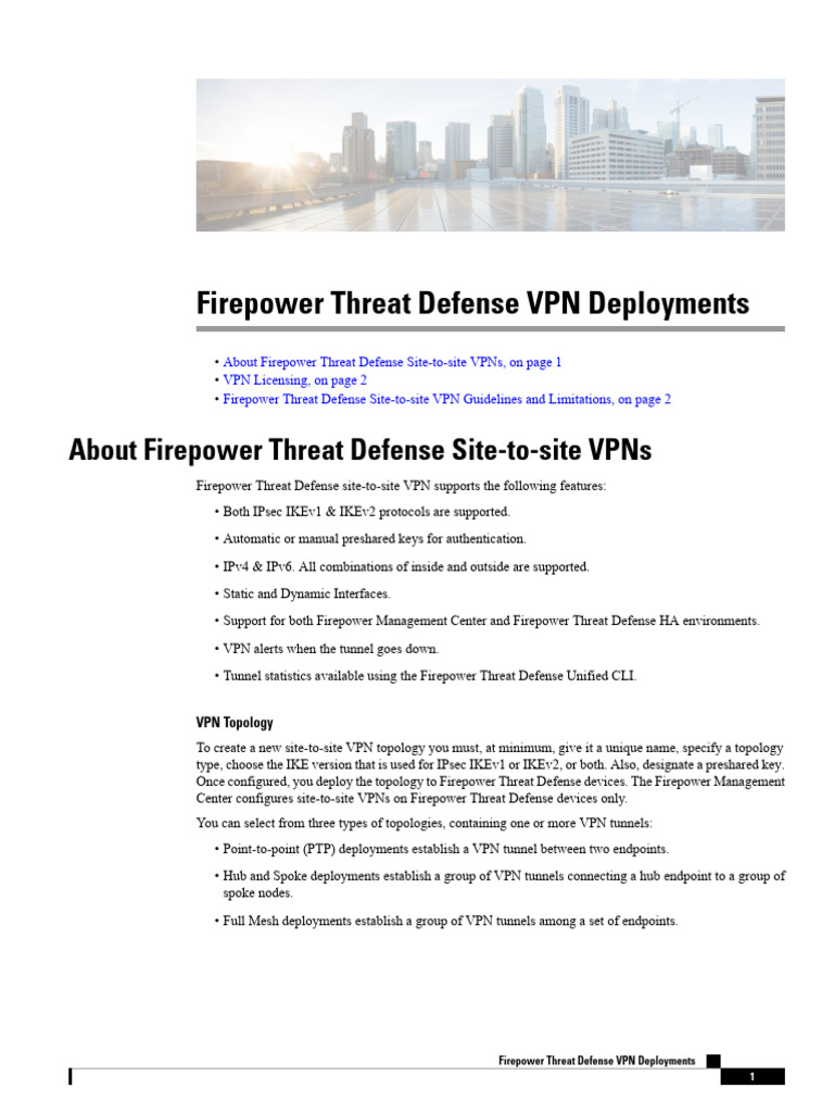 Firepower Threat Defense VPN Deployments | PDF | Virtual Private ...