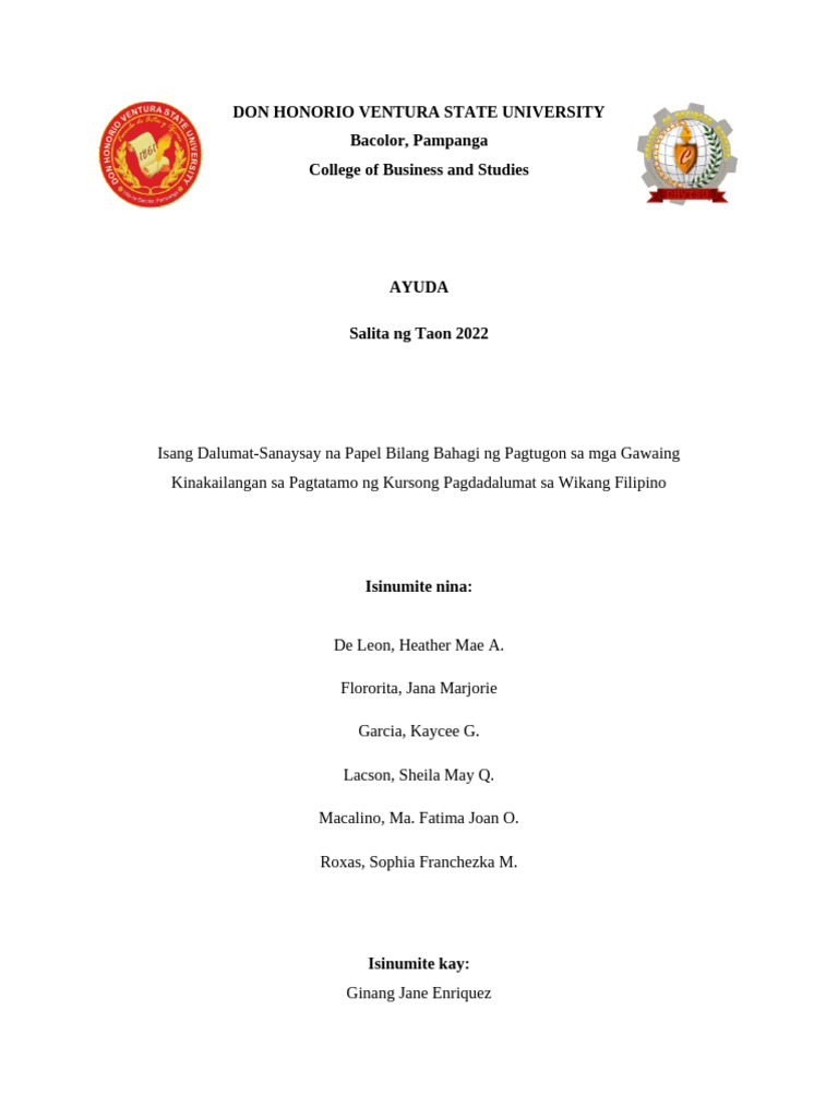 Group7 - AYUDA Final Paper 1 | PDF