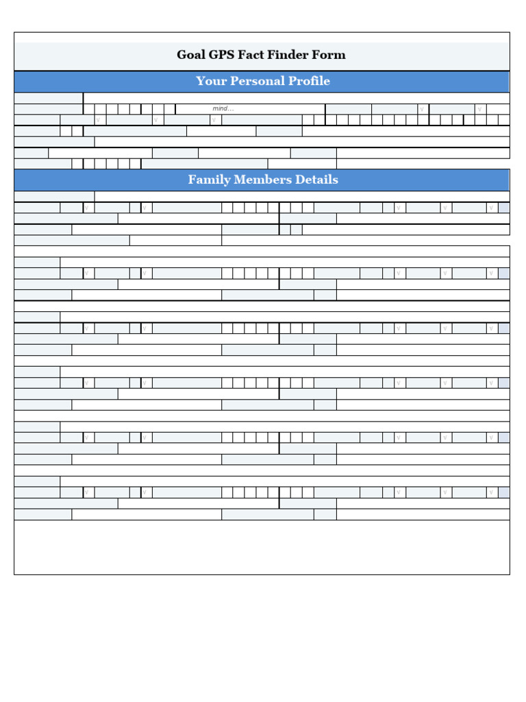 Goal GPS Fact Finder Form | PDF | Insurance | Financial Services