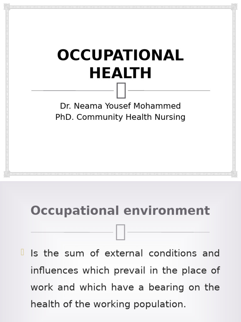 Occupational Health | PDF | Hazards | Occupational Safety And Health