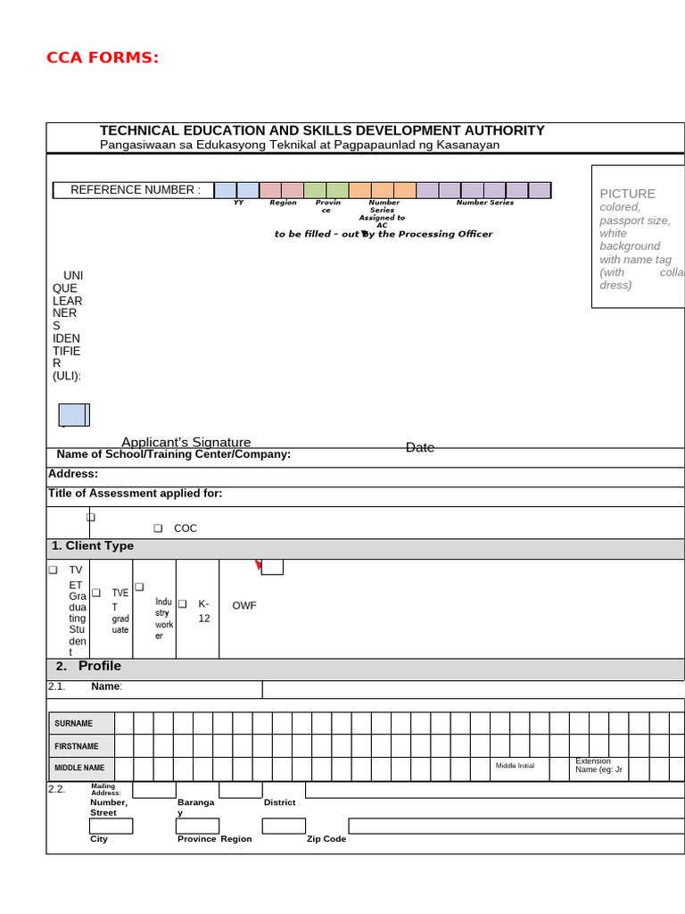 Sample Tm 1 Forms for Cca New1 | PDF | Plant Nursery | Agriculture