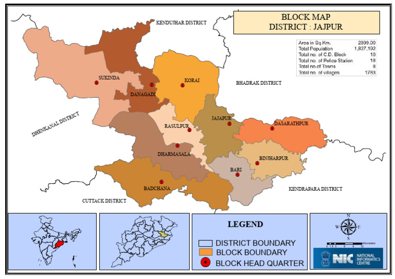 Jajpur District Block and Village Map | PDF