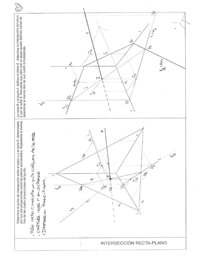 Solucionario - Intersección RECTA-PLANO | PDF