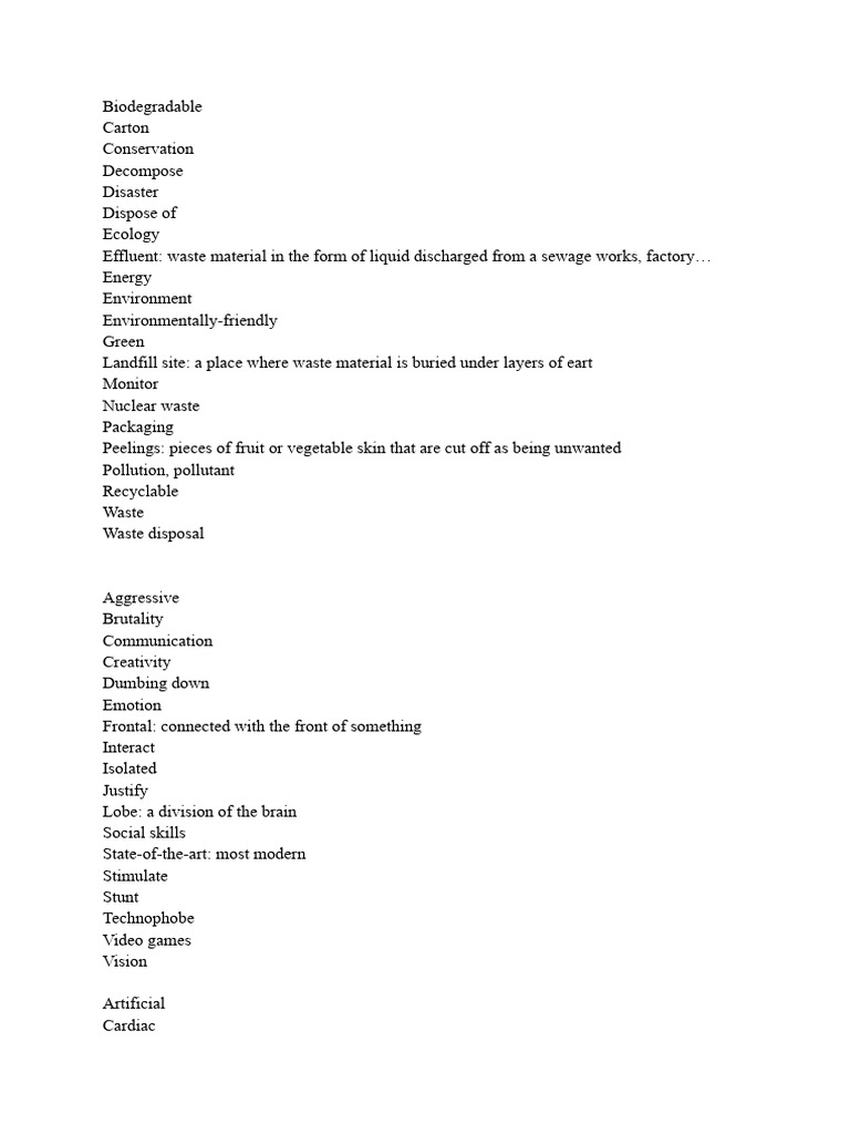 Vocab - More Scientific Vocabulary | PDF