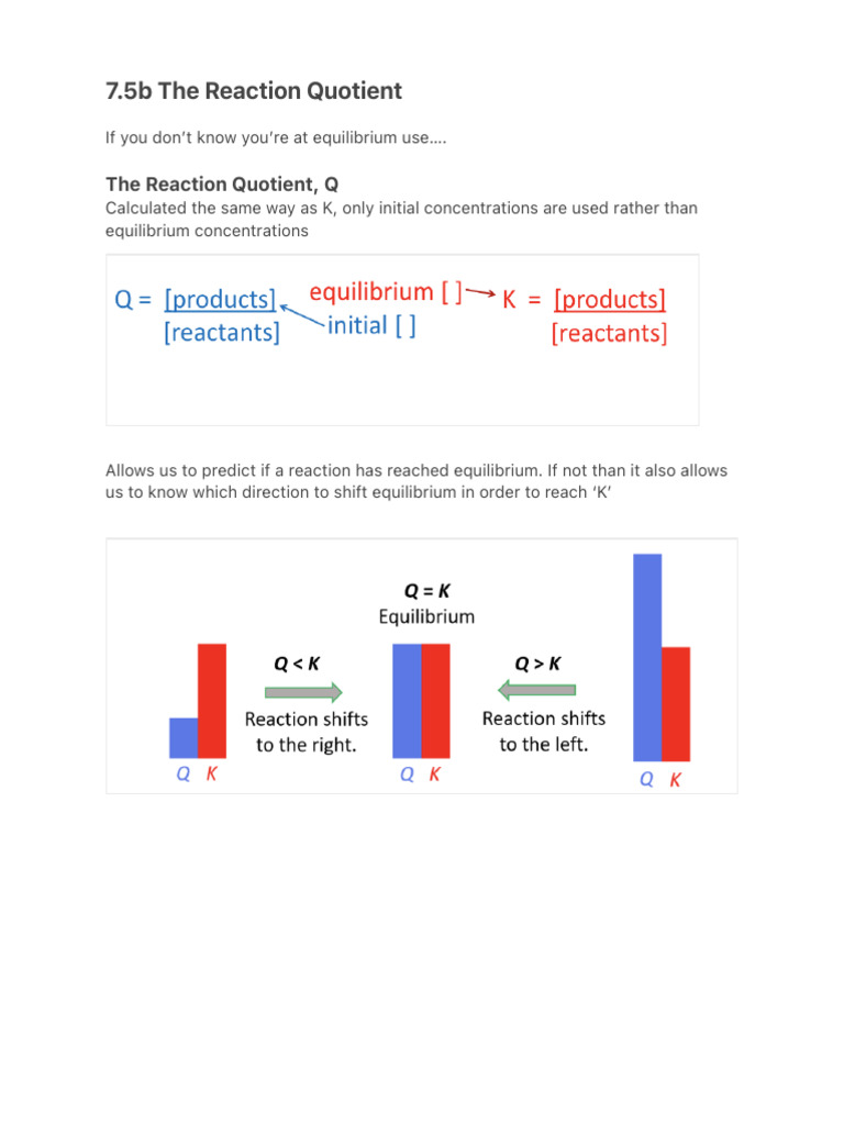 7.5b The Reaction Quotient | PDF