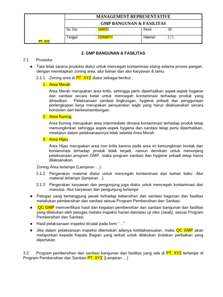 GMP.02. GMP Bangunan & Fasilitas | PDF