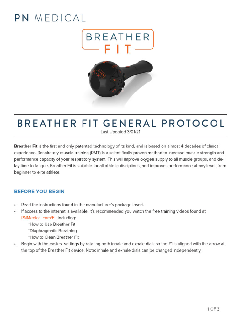 BREATHER-FIT-A-GENERAL-PROTOCOL | PDF | Breathing | Exhalation