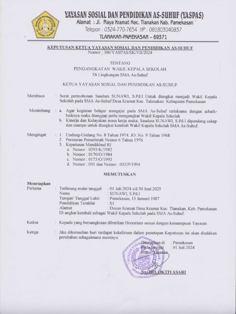 SK WAKIL KEPALA 2024 | PDF