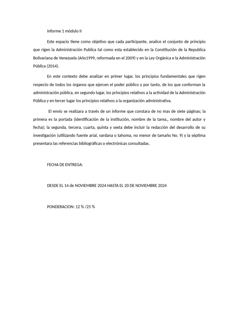 Informe 1 Módulo II | PDF