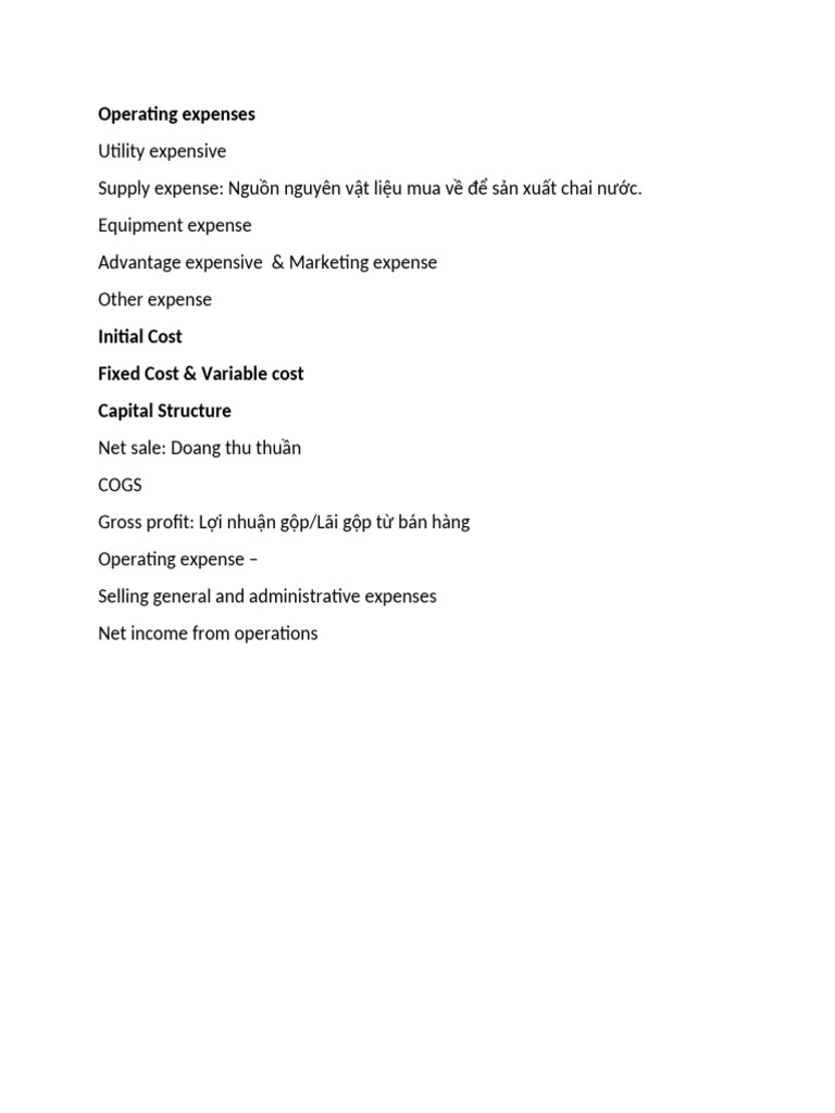 Operating Expenses Overview PDF | PDF