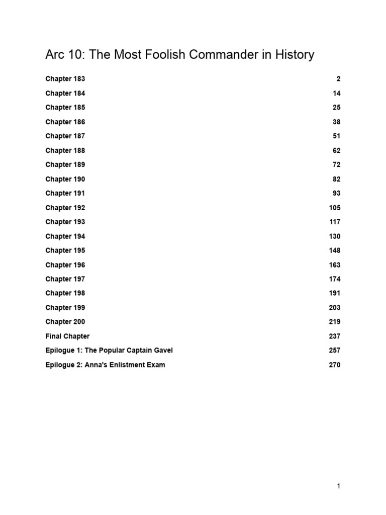 Arc 10 - The Most Foolish Commander in History Completed | PDF ...