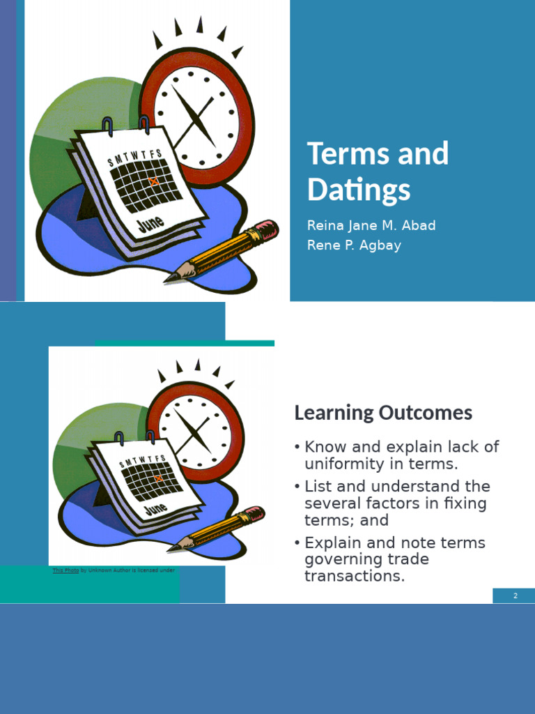 Understanding Terms and Datings in Trade | PDF | Payments | Credit