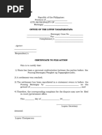 Barangay Certificate to File Action | PDF