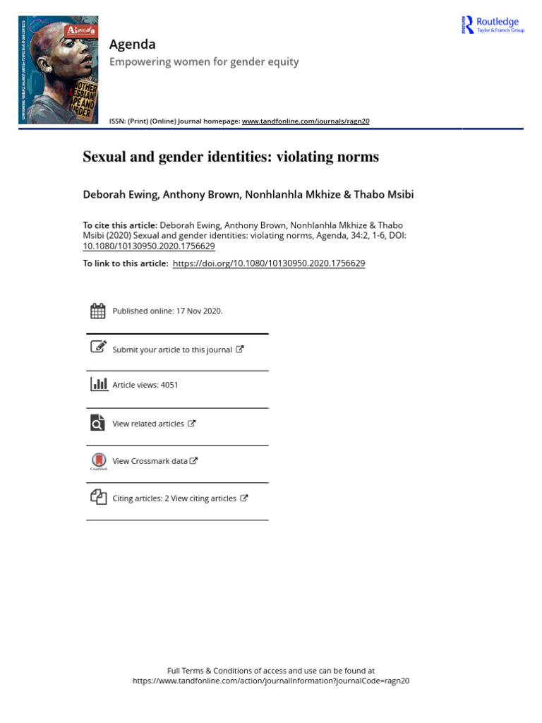 Sexual and Gender Identities Violating Norms | PDF | Homophobia | Violence