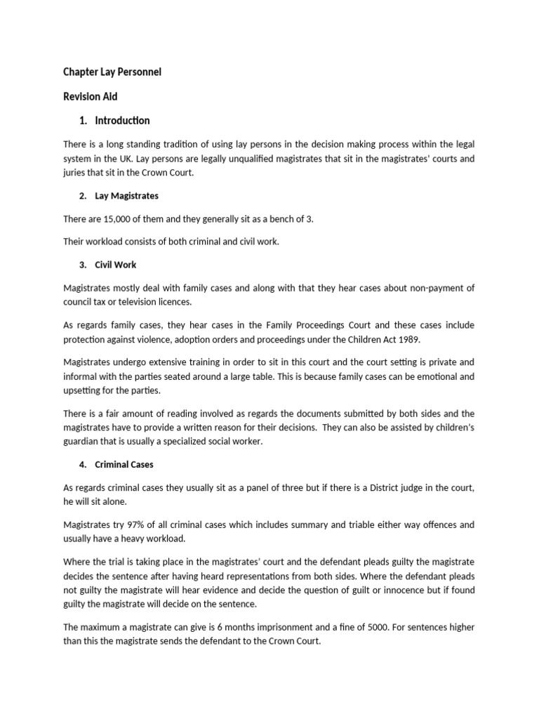 Understanding Lay Magistrates in the UK | PDF | Magistrate | Criminal ...