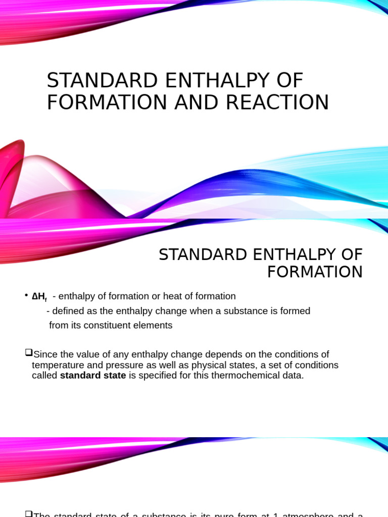 Standard Enthalpy of Formation and Reaction (1) | PDF | Physical Chemistry | Chemistry