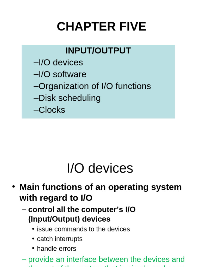 Chapter 5 | PDF | Input/Output | Operating System