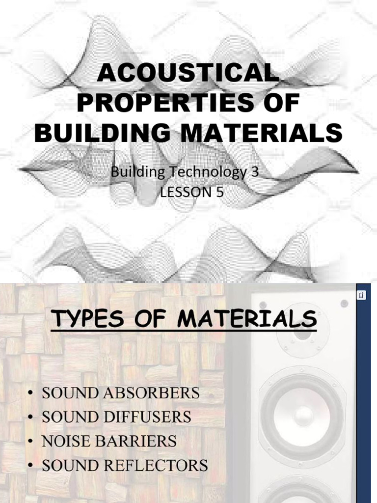 Acoustical Properties of Building Materials | PDF | Plaster | Materials