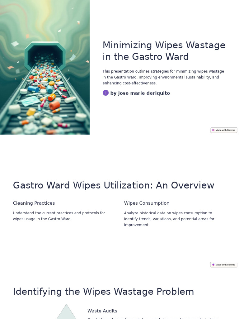 Minimizing Wipes Wastage in The Gastro Ward | PDF | Waste | Waste ...
