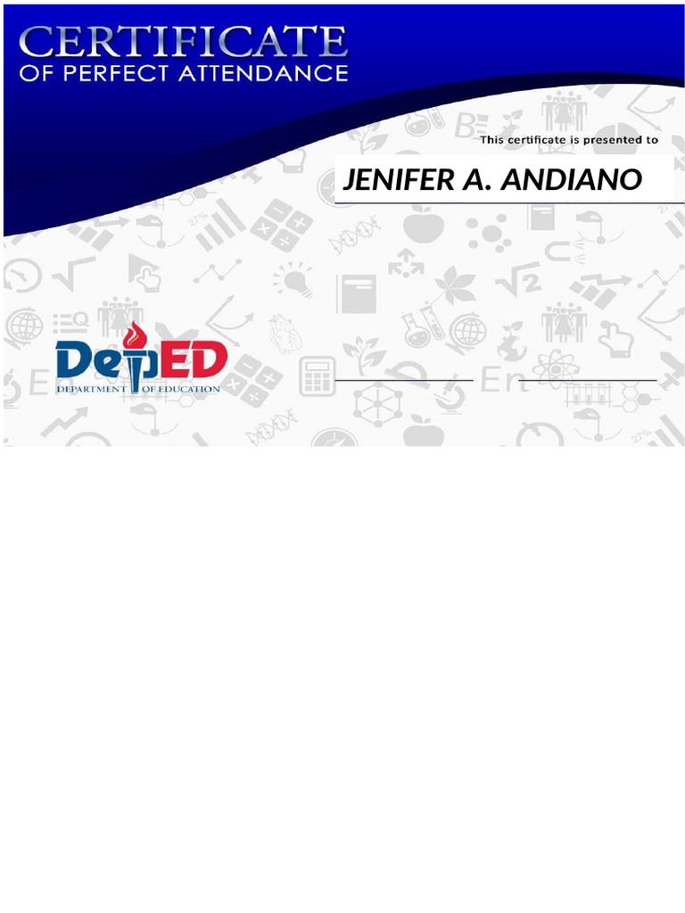 Perfect Attendance Award | PDF