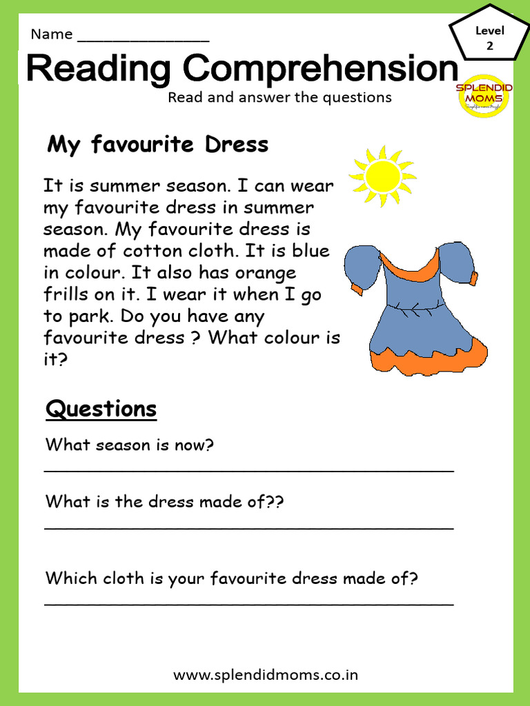 Reading Comprehension Level 2 - 1 | PDF
