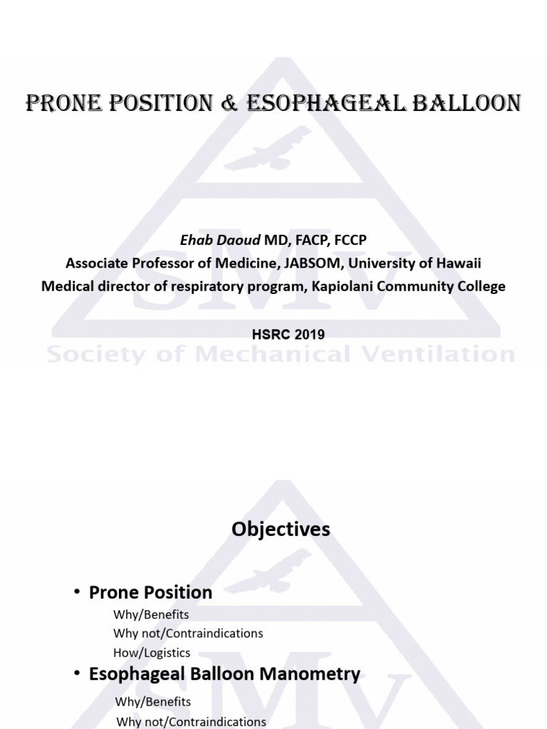 Prone Position and Esophageal Balloon | PDF | Lung | Respiration