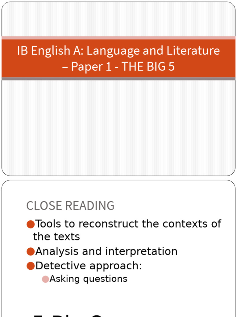 IB English A Paper 1 Analysis Guide | PDF | Essays | Knowledge
