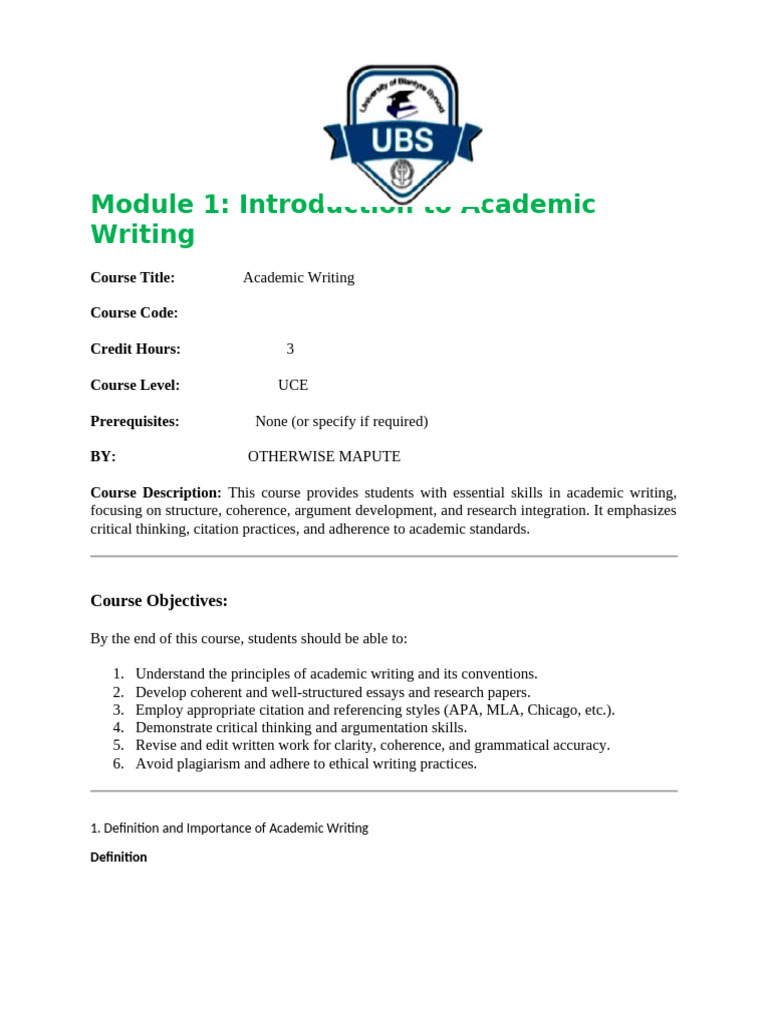 Academic Writing Lecture Notes | PDF | Essays | Thesis