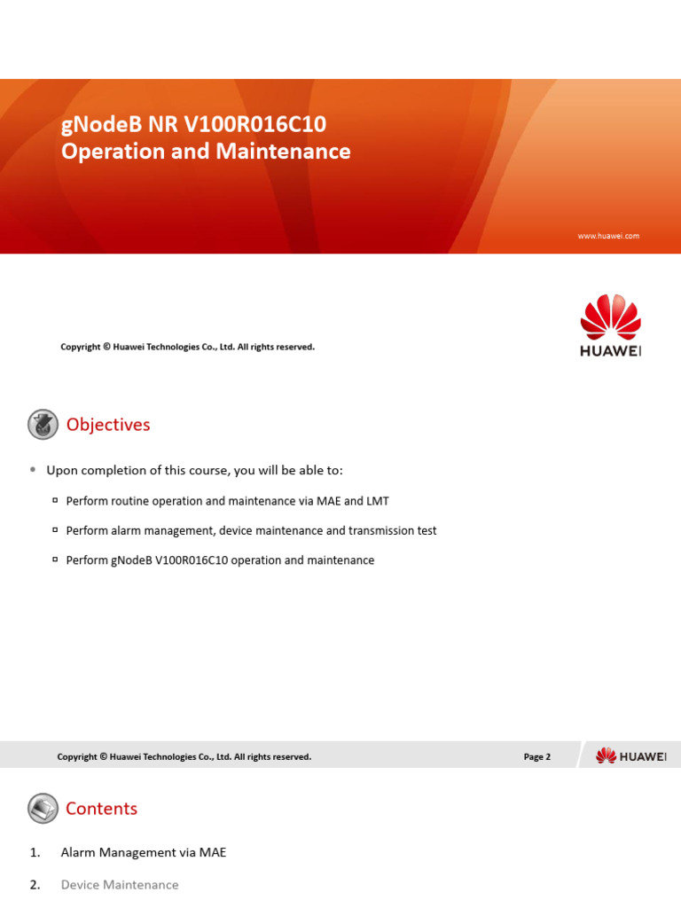 3 gNodeB NR V100R016C10 Operation and Maintenance ISSUE 1.00 | PDF ...