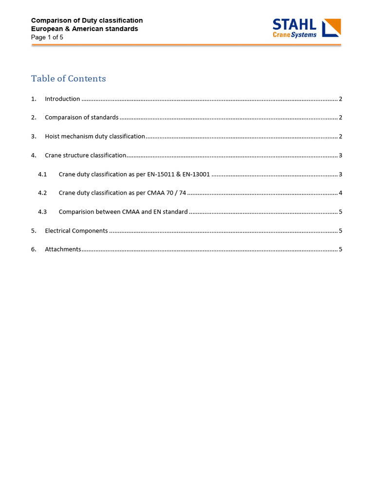 Duty_Class_Comparison_American_and_European_Stds_V01 | PDF | Crane (Machine)