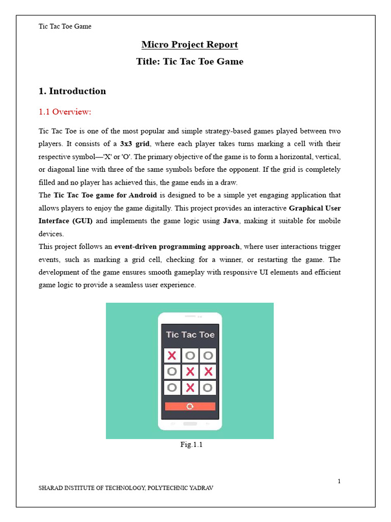 MAD-project (Tic Tac Toe Game) | PDF | User Interface | Android ...