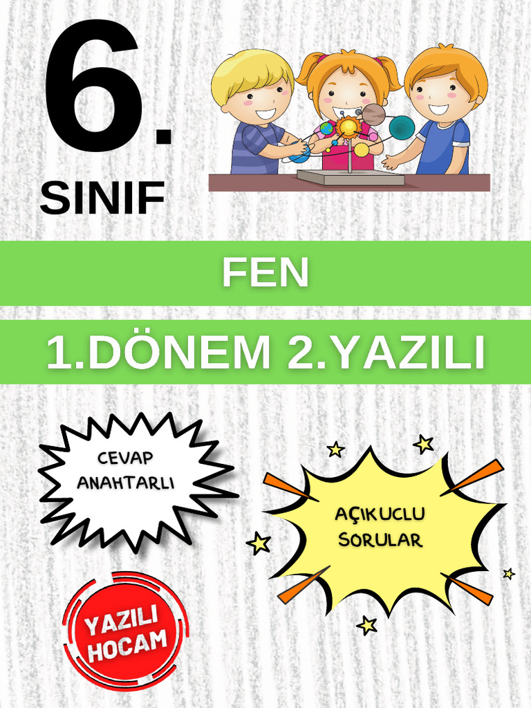 6.sinif Fen 1.dã Nem 2.yazili Aã Ik Uã Lu | PDF