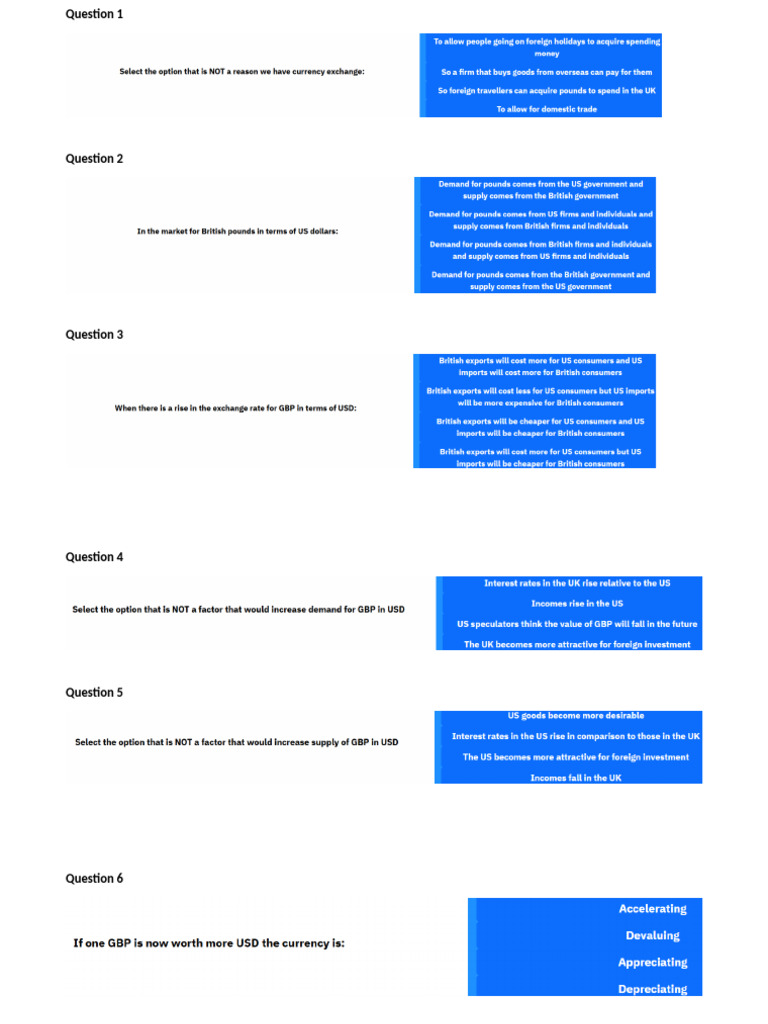 Currency and Exchange Rate Analysis Questions | PDF