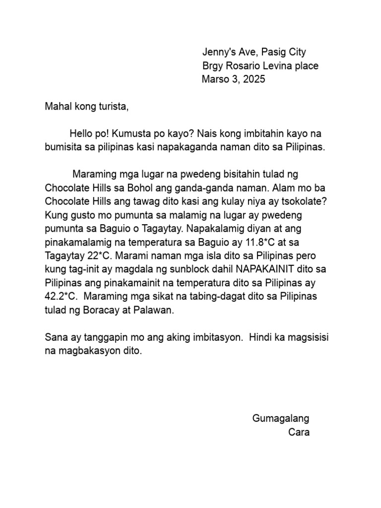 Halimbawa - Liham | PDF