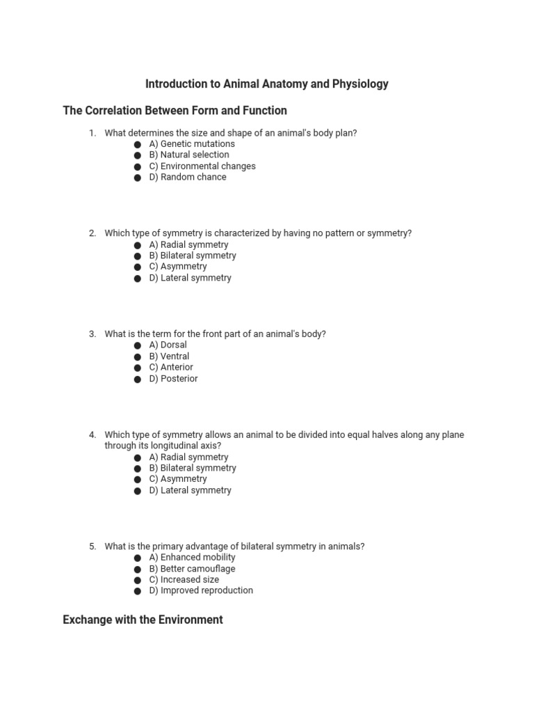 Introduction to Animal Anatomy & Physiology | PDF | Epithelium ...