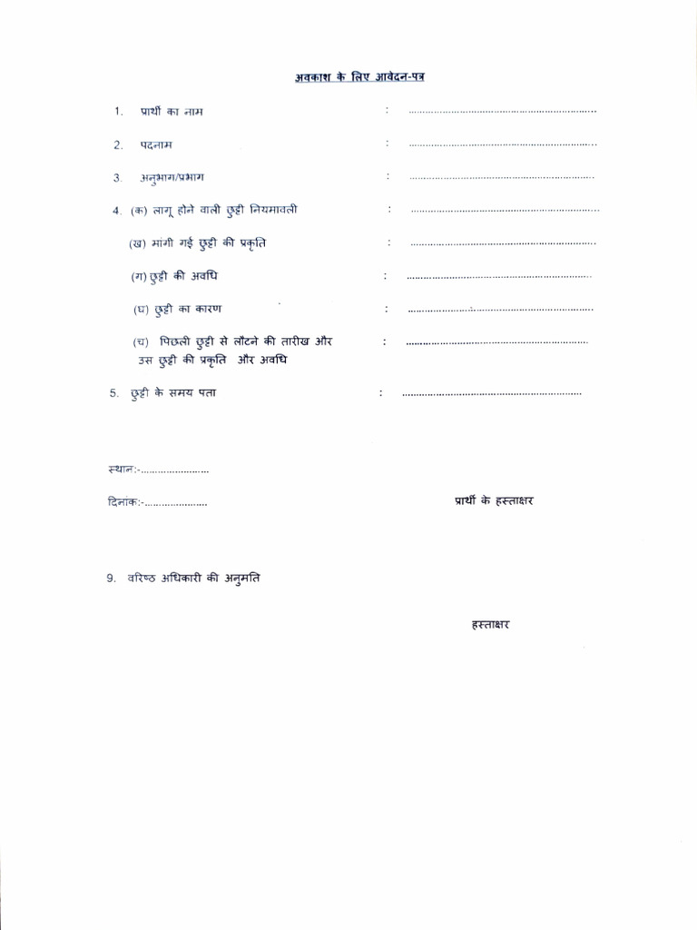 Hindi Application Format | PDF