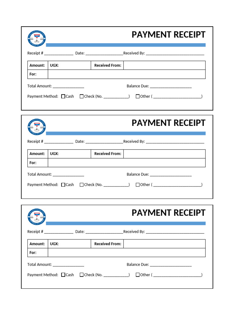 Payment Receipt Template for Transactions | PDF