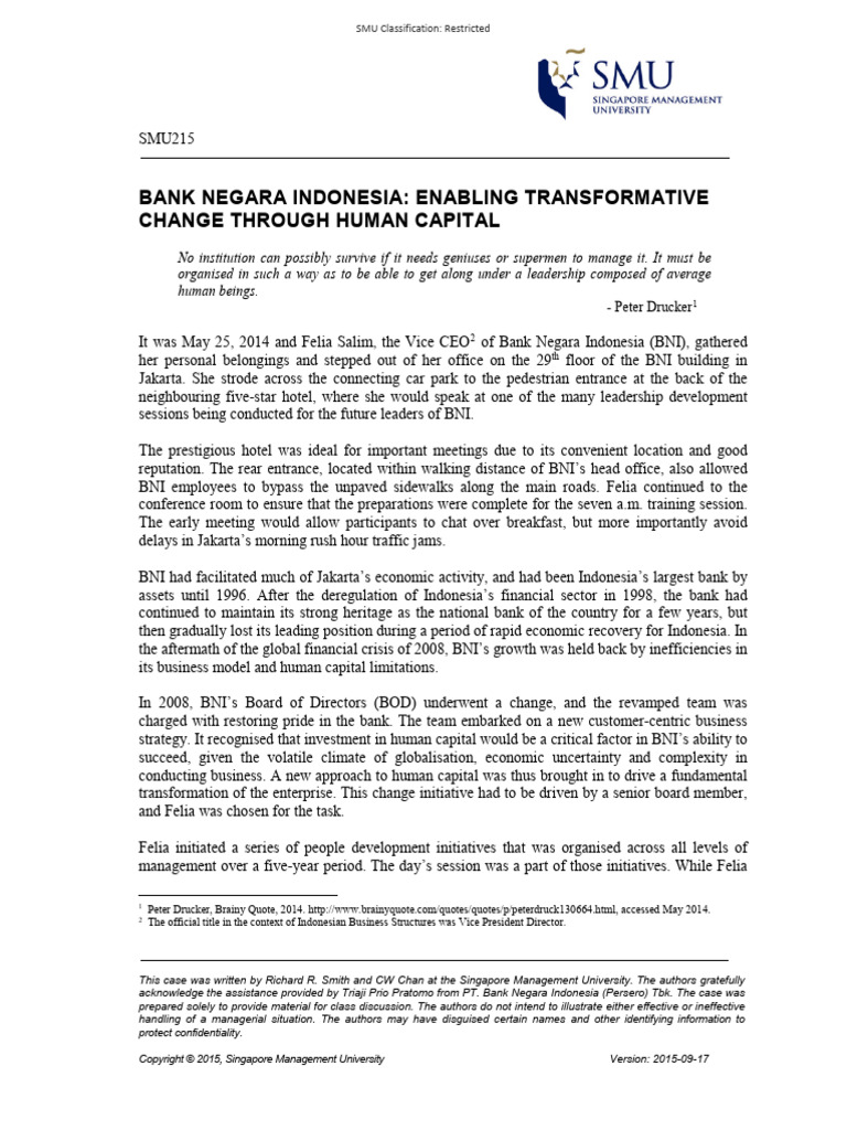 Bank Negara Indonesia - CH 12 Performance Measurement and Incentives ...