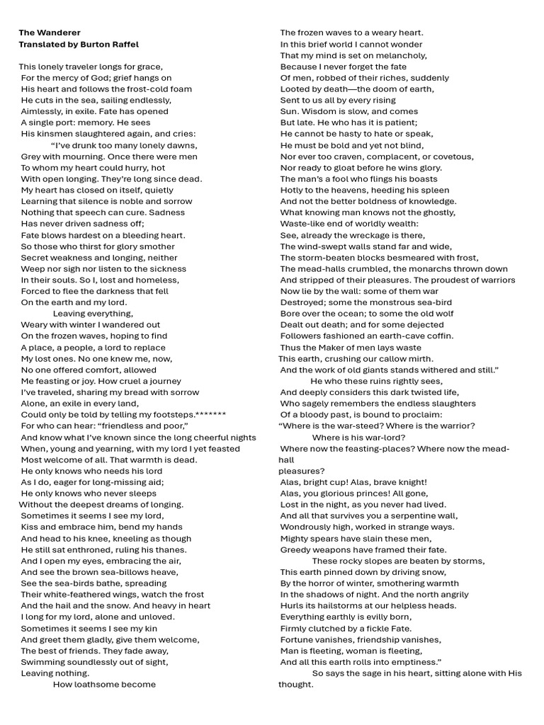 The Seafarer - The Wanderer | PDF | Heaven