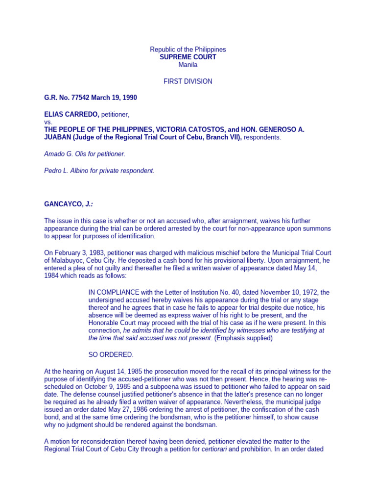Waiver of Appearance | PDF | Bail | Witness